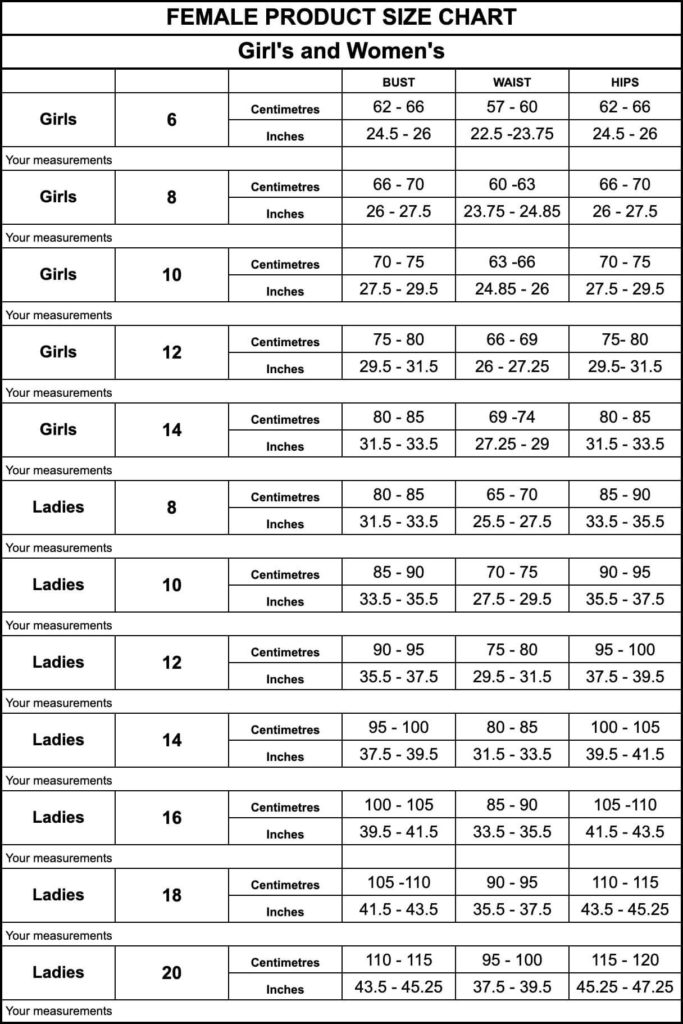 Fitting Size Guide | Glyder